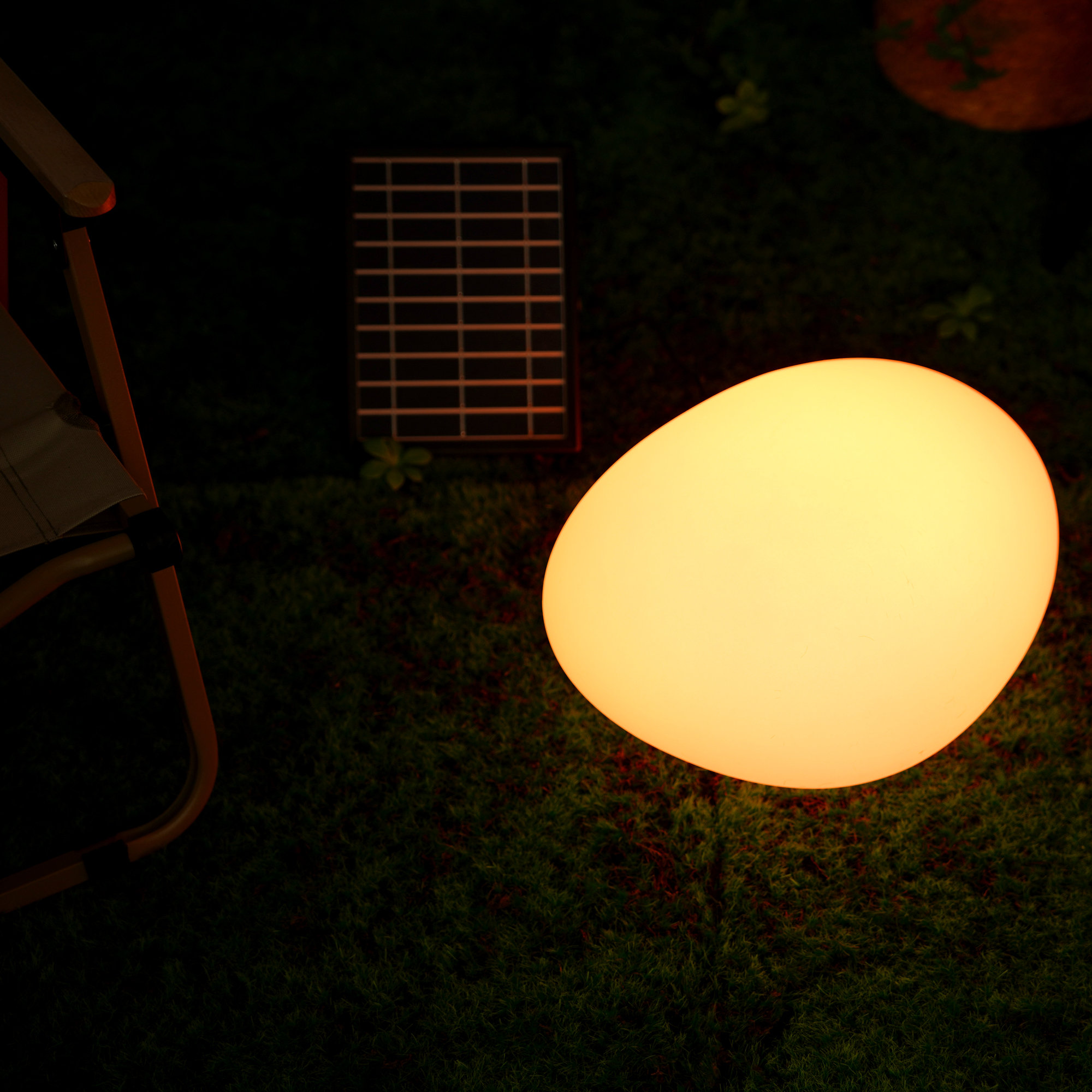 EP Designlab LLC 10.2" Outdoor Glow Cobblestone Shape Lamp, 16 Colors Outdoor Lighting | Wayfair